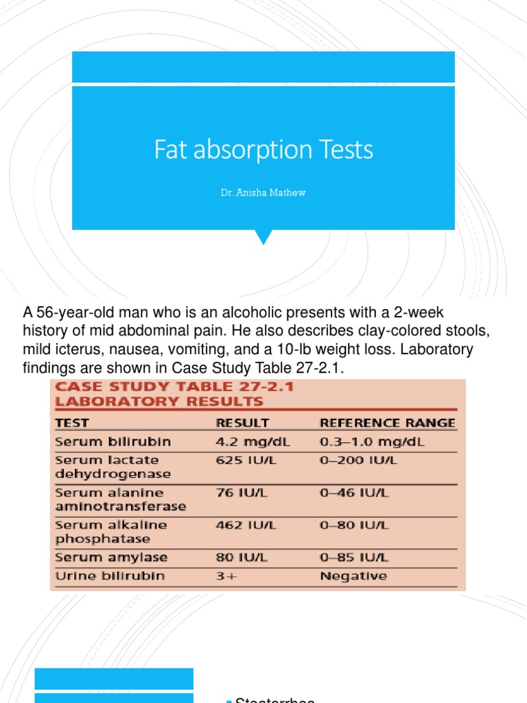 Fat Malabsorption Diagnosis Guide | PDF | Human Feces | Lipid