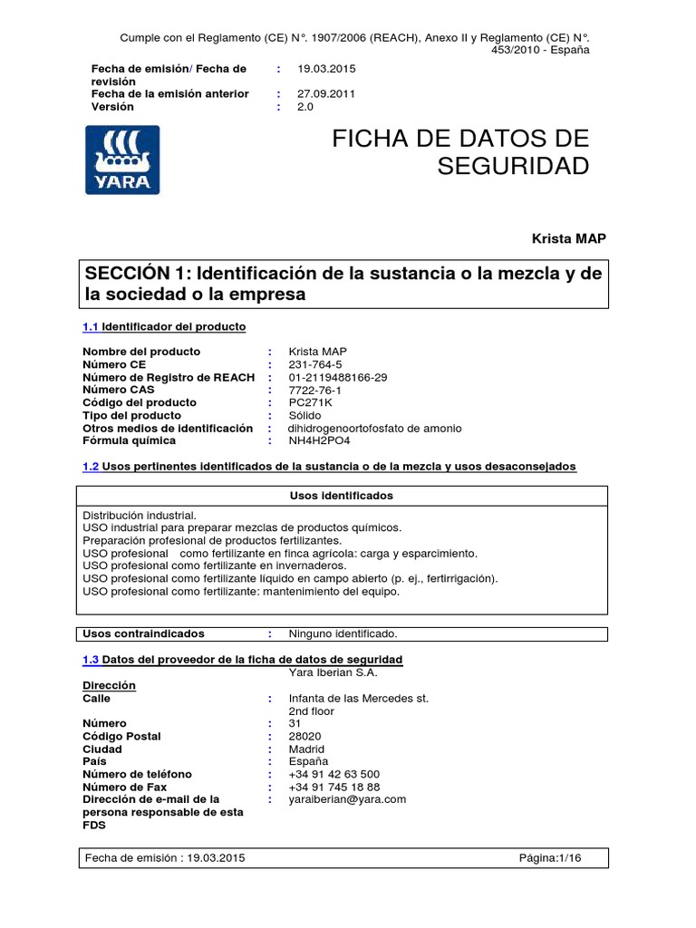 Fds Krista Map | PDF | Residuos | Contaminación
