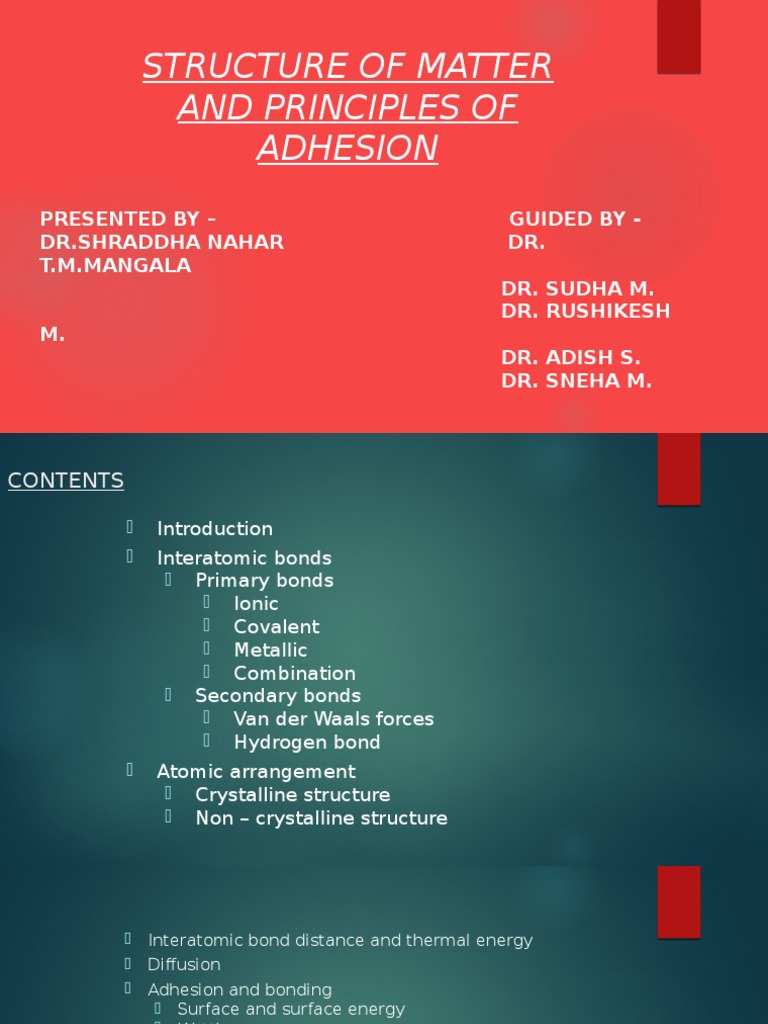 5 Fundamentals of Enamel and Dentin Adhesion | PDF | Adhesion ...
