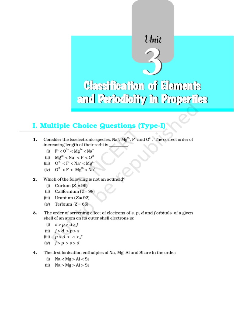 Unit Unit Unit Unit Unit: I. Multiple Choice Questions (Type-I) | PDF ...