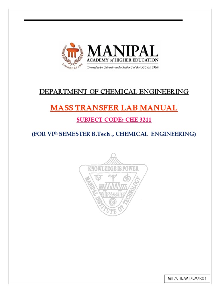 MT Lab Manual | PDF | Distillation | Density