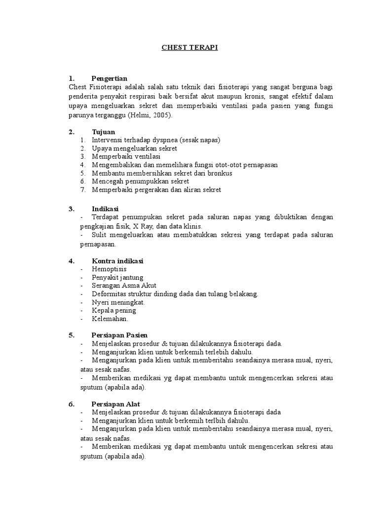 Chest Terapi | PDF | Kesehatan Holistik