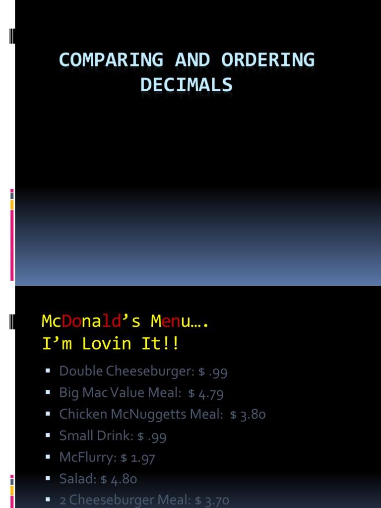 Ordering Decimals: Lessons and Examples | PDF | Numbers | Decimal