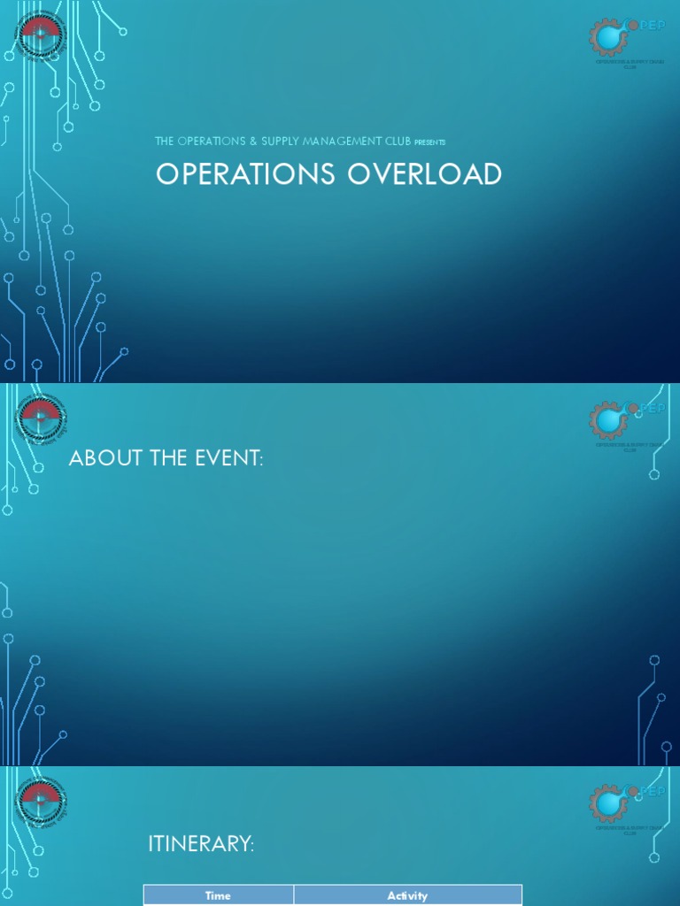 Operations Overload: The Operations & Supply Management Club | PDF