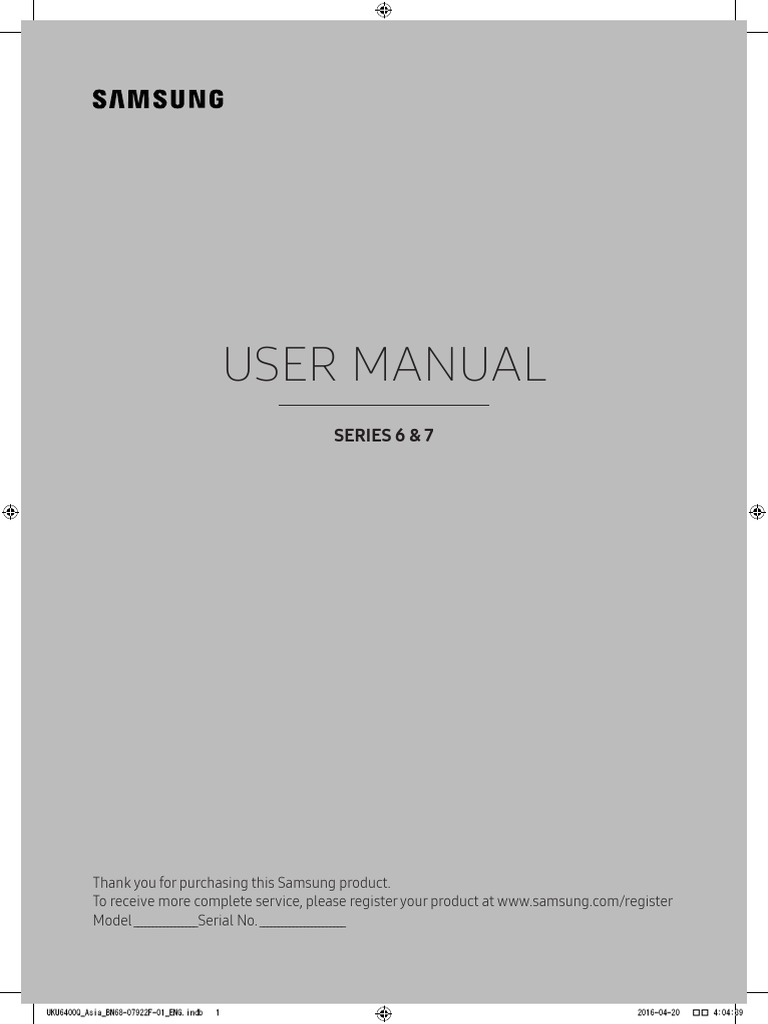 Samsung UA55KU7000 55 Inch 139cm Smart Ultra HD LED LCD TV User Manual | PDF | Wi Fi | Computer ...