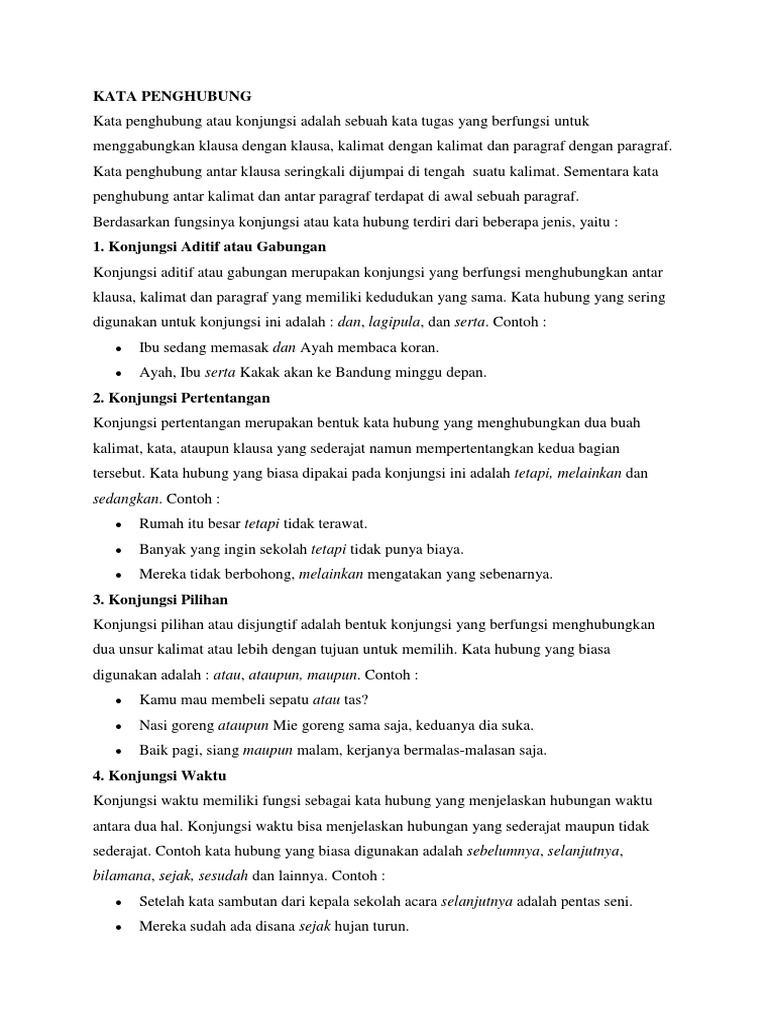 JENIS KATA PENGHUBUNG | PDF