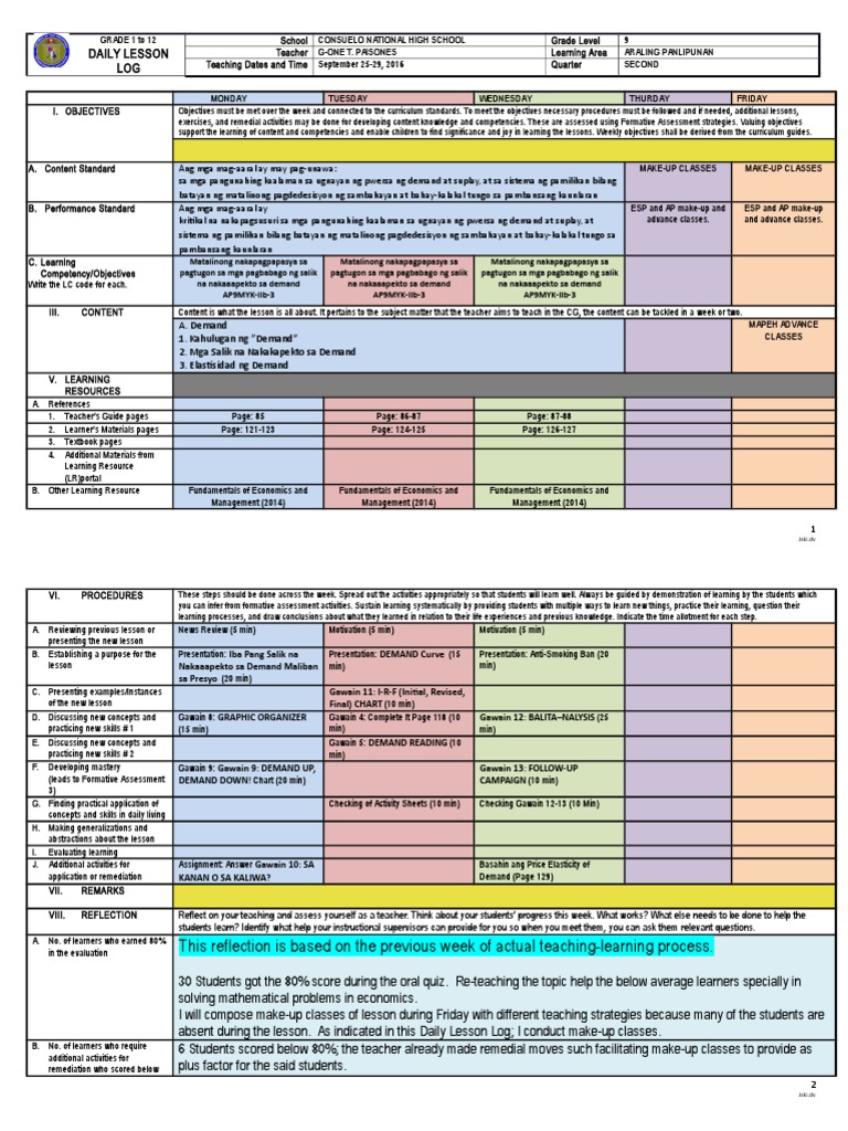 GRADE 9 ECONOMICS LESSON PLAN | PDF | Pedagogy | Behavior Modification