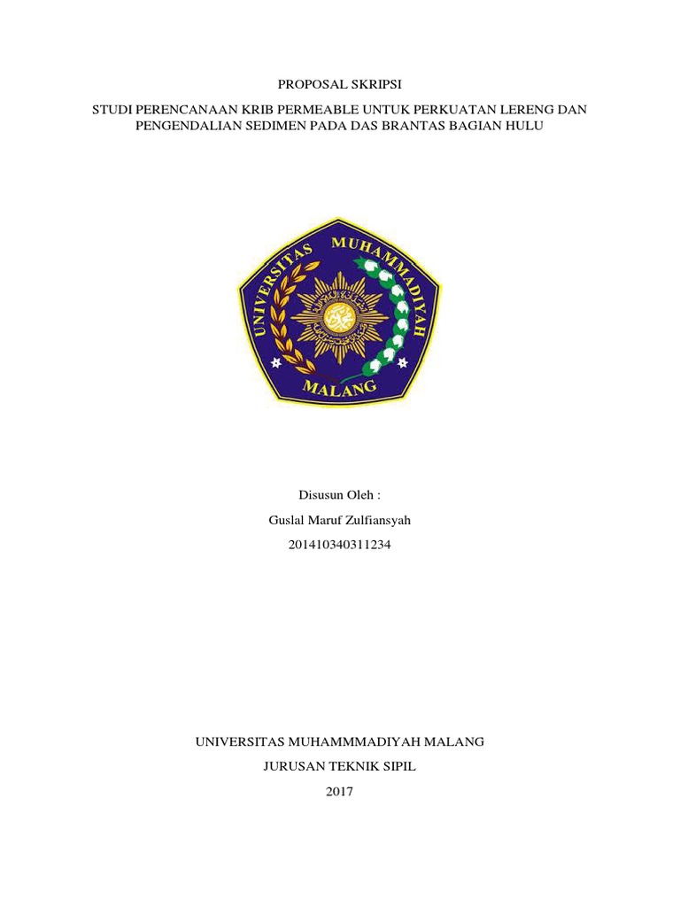 Proposal Skripsi Studi Perencaan Krib Permeable Untuk Pengendalian ...