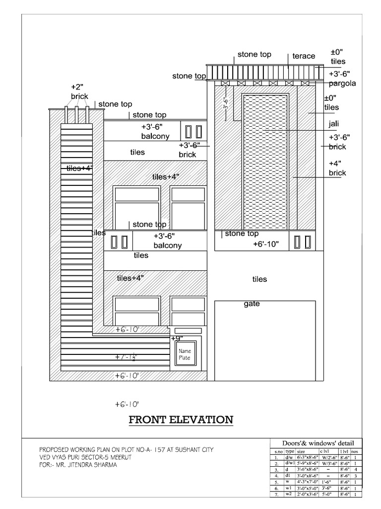 Pargola and Brick Elevation Designs | PDF