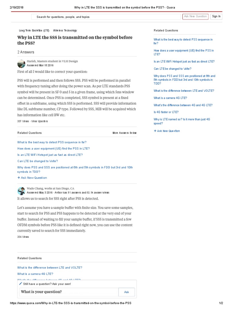PSS and SSS | PDF | Lte (Telecommunication) | 4 G
