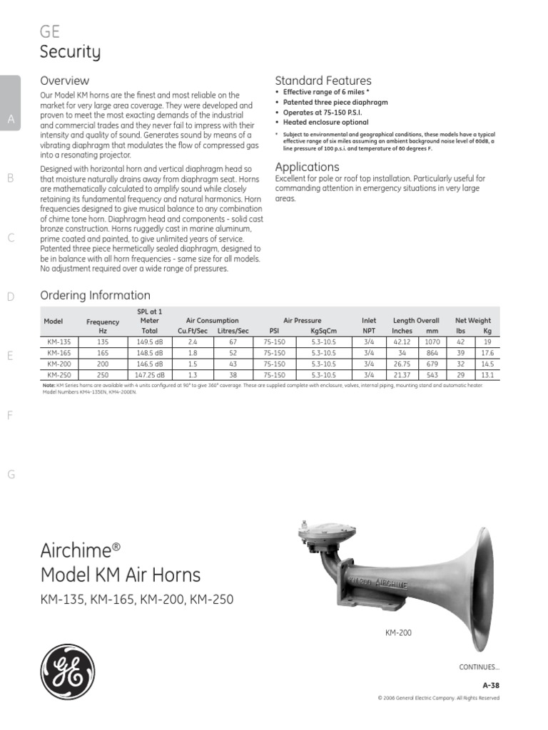 Airchime Model KM Air Horns | PDF | Sound | Manufactured Goods