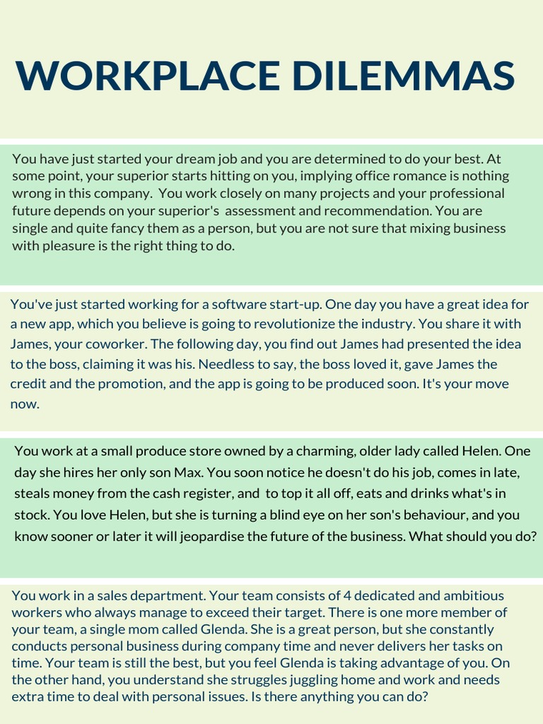 Workplace Dilemmas PDF | PDF