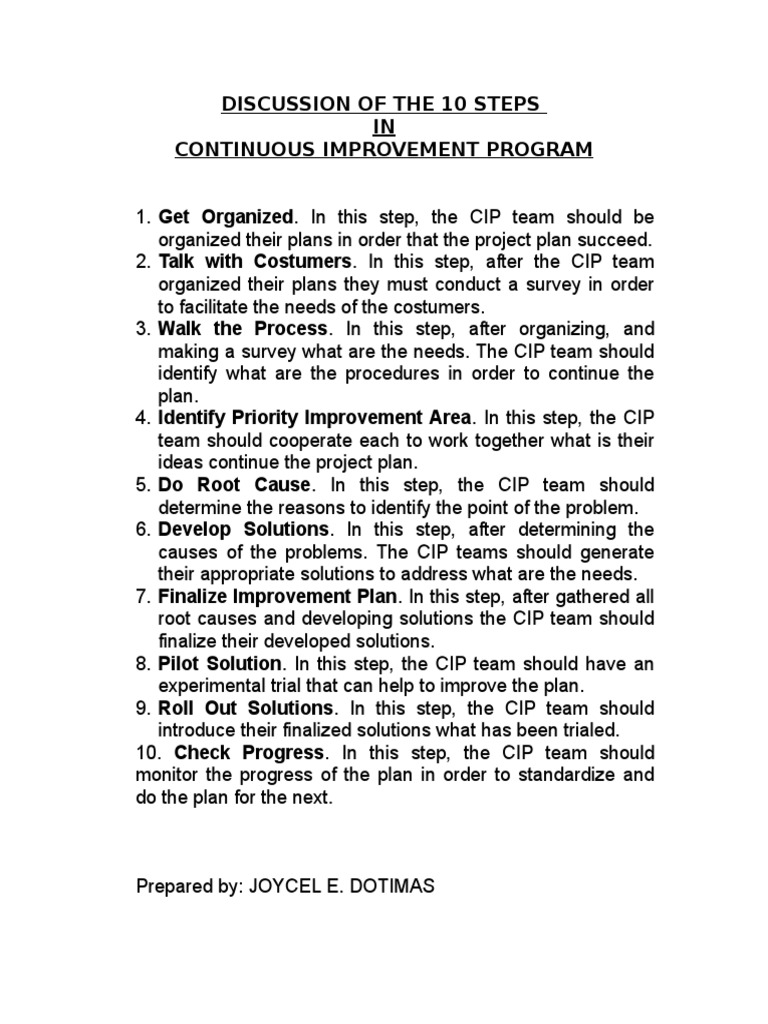 Cip 10 Steps | PDF