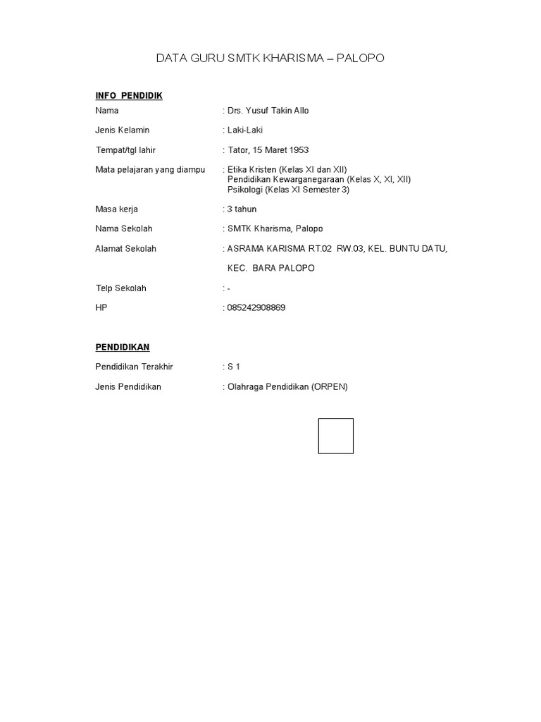 Data Guru SMTK Kharisma | PDF