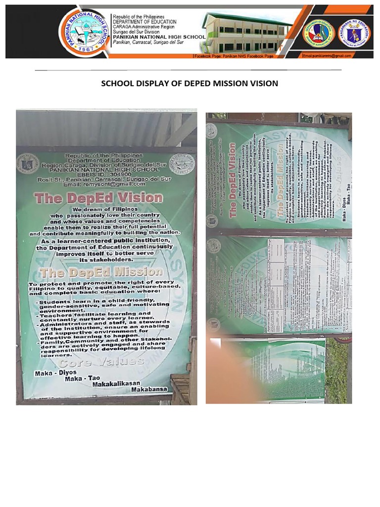 School Display of Deped Mission Vision | PDF