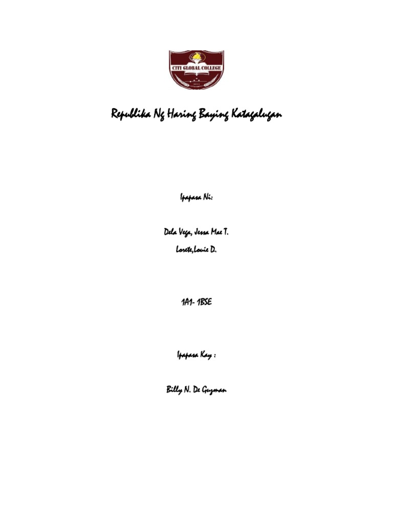 Haring Bayang Katagalugan | PDF