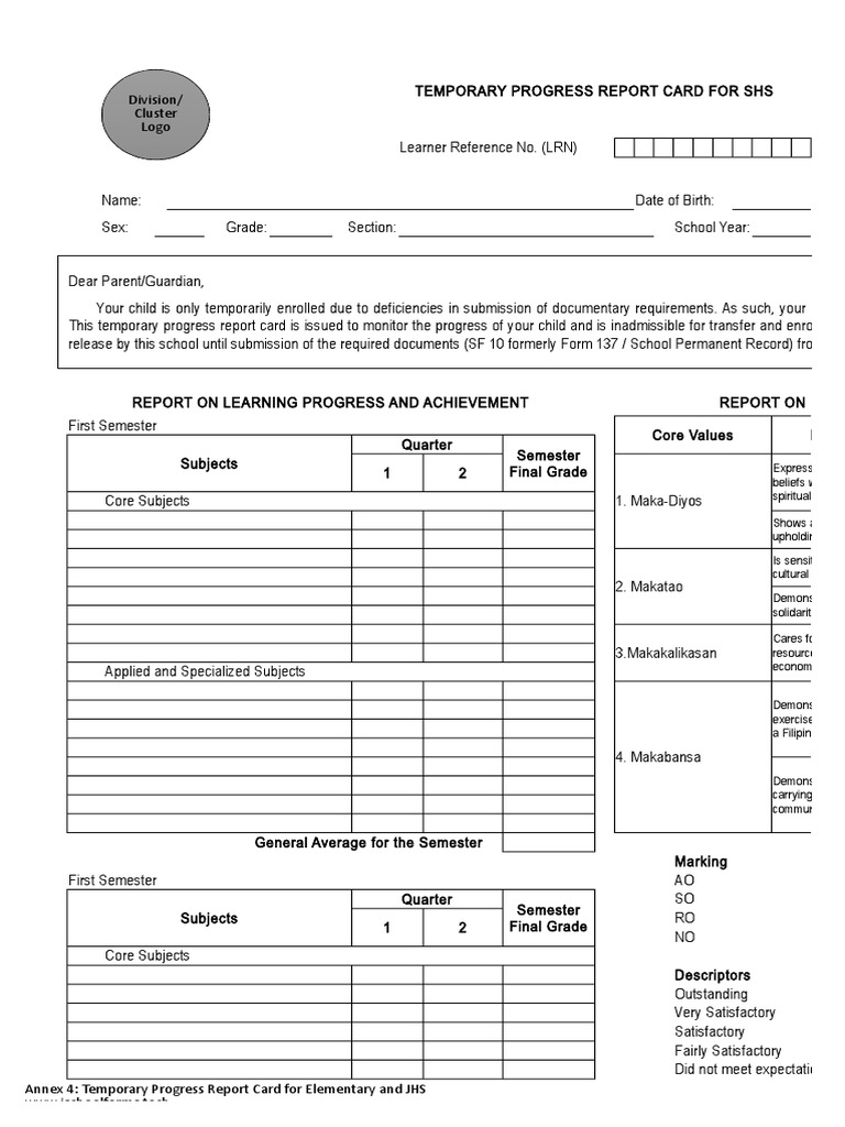 Fake Report Card Template – Mightyprintingdeals.com