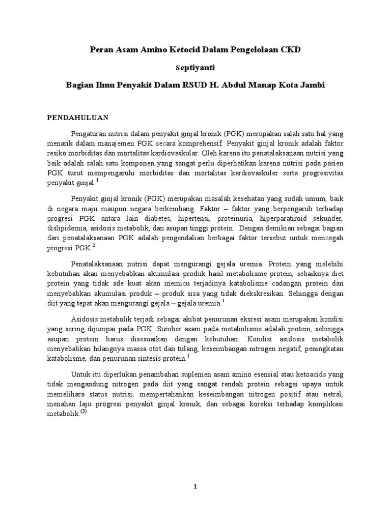 Peran Ketocid dalam Pengelolaan PGK | PDF | Kesehatan Holistik | Sains ...
