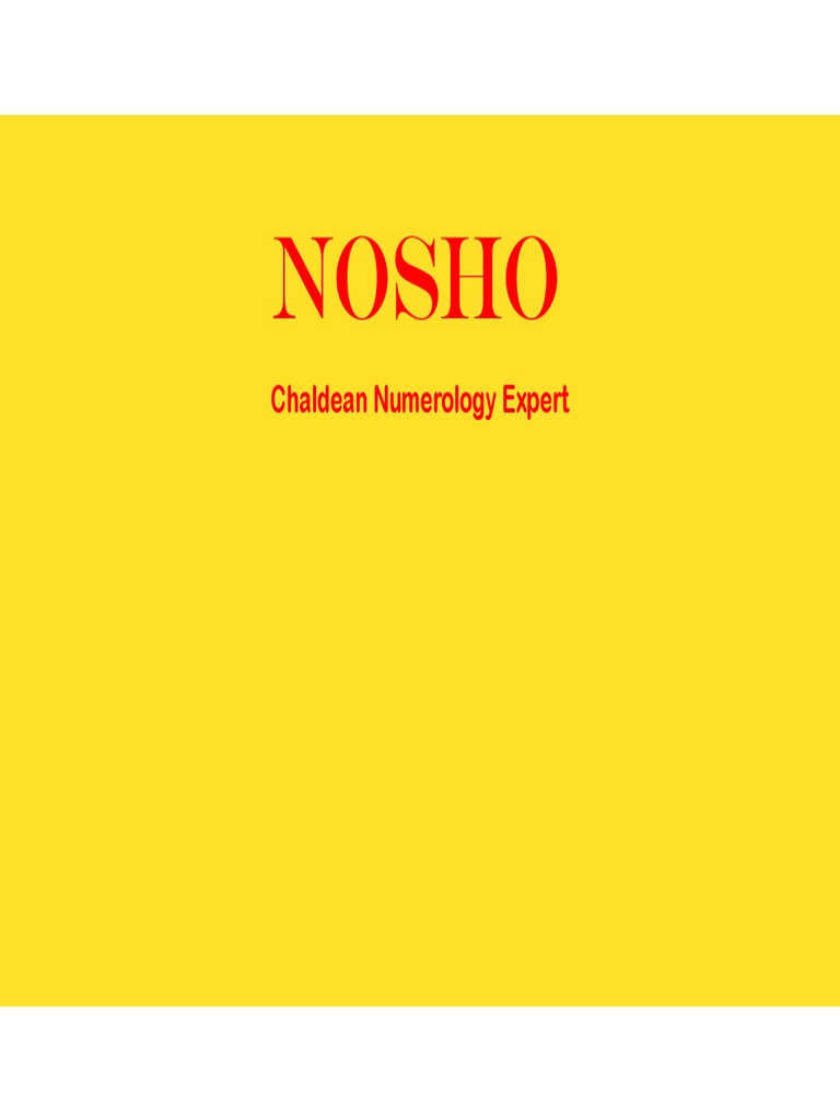 Understanding NOSHO in Numerology | PDF | Psychology | Psychological ...