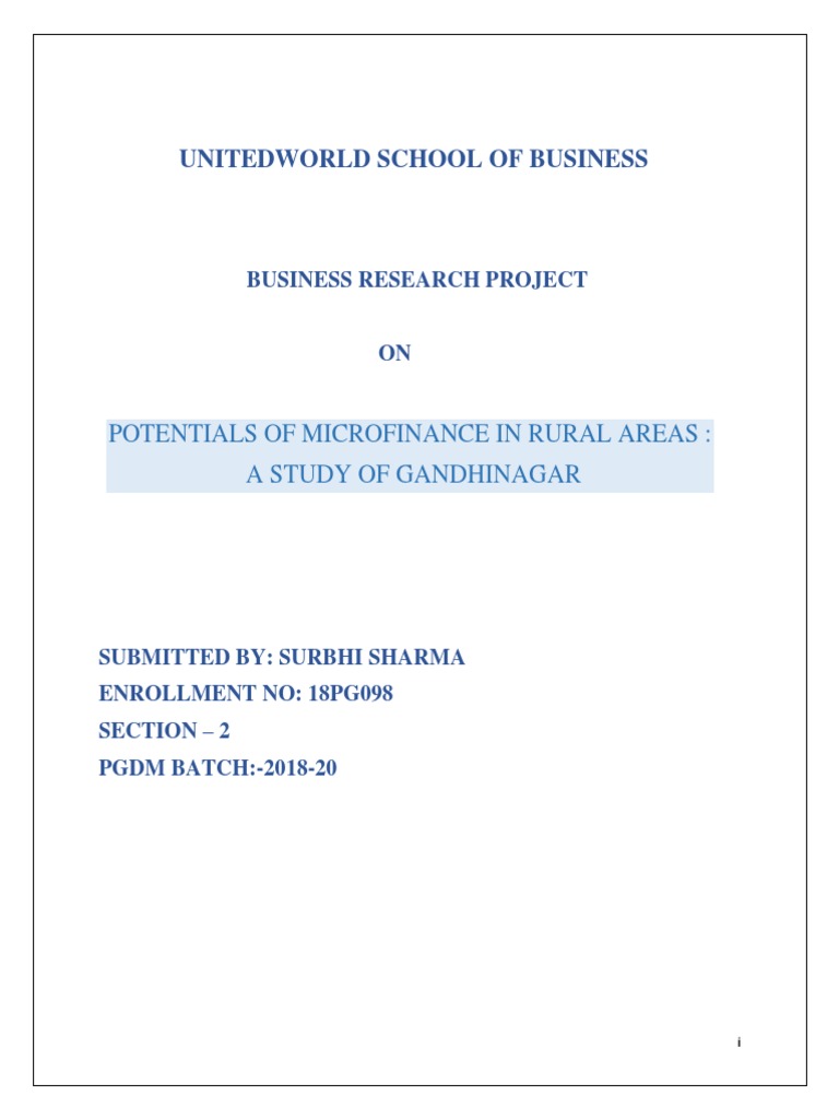 Microfinance Final Project | PDF | Microfinance | Microcredit