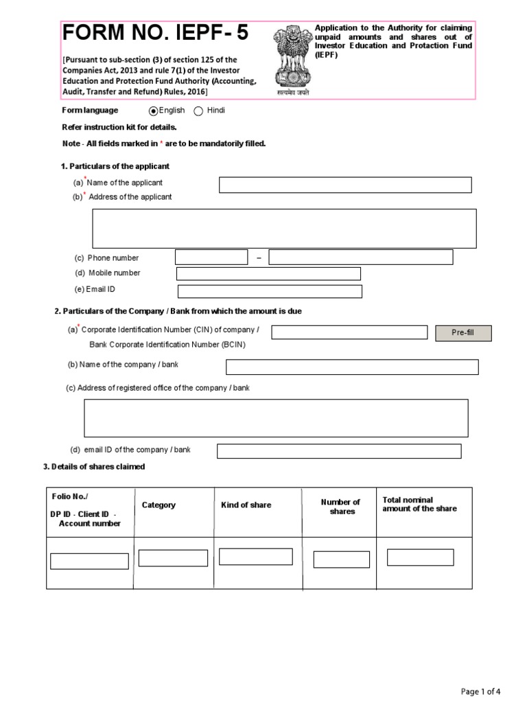 Form No. Iepf-5 | PDF | Cheque | Banks