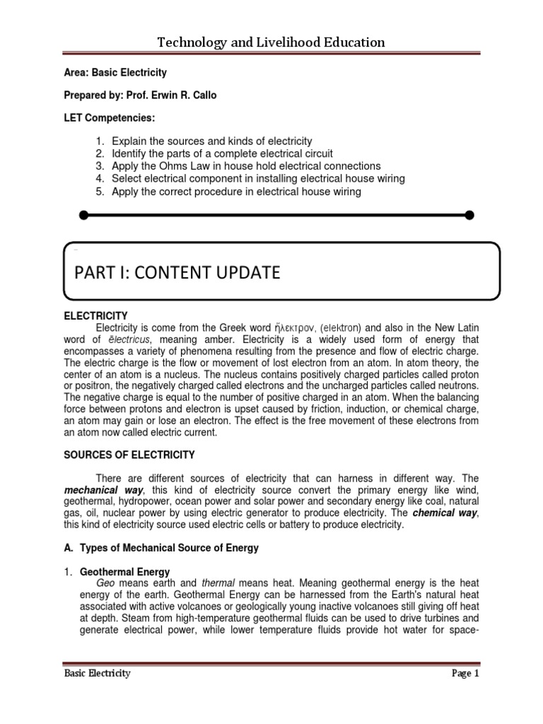 Basic Electricity PDF | PDF | Series And Parallel Circuits | Electric ...