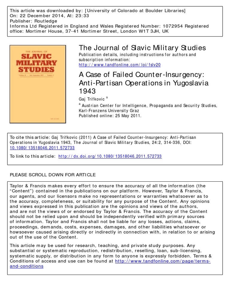 A Case of Failed Counter-Insurgency | PDF | Wehrmacht | European ...