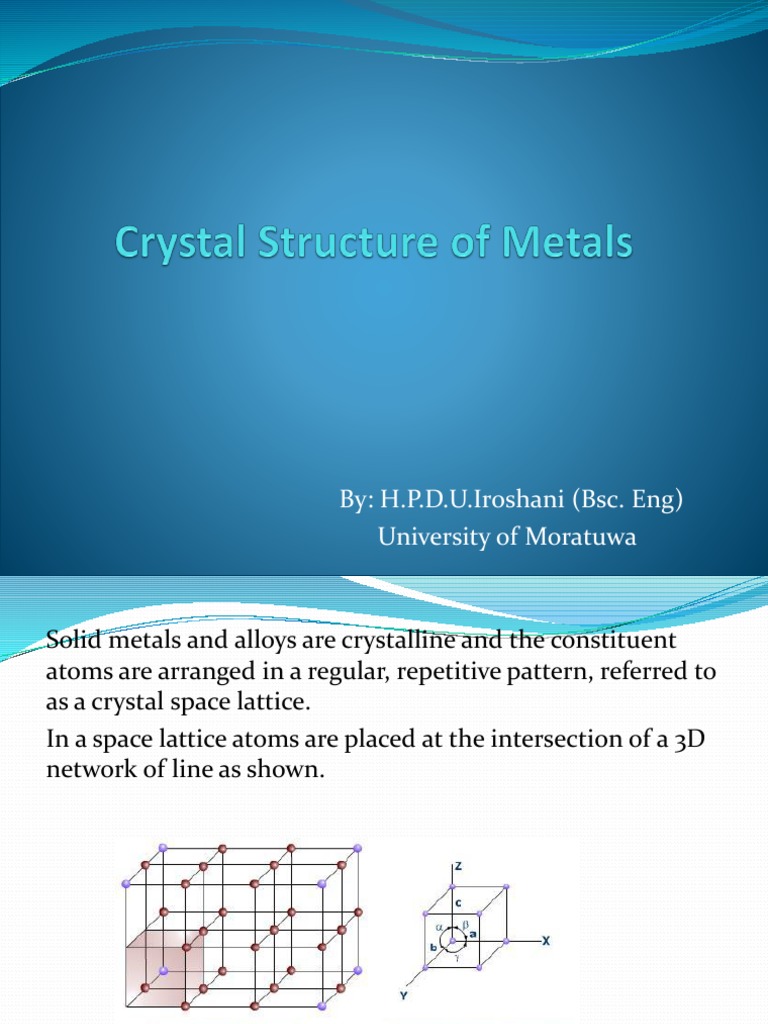 04.crystal Structure of Metals | PDF