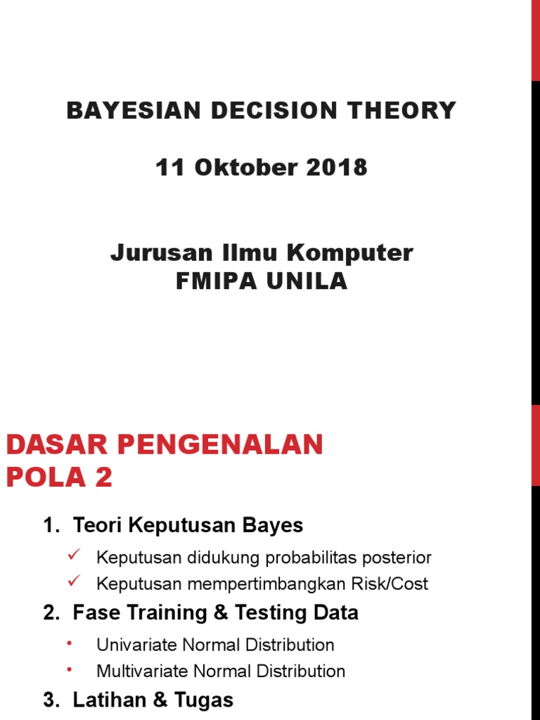 Bayesian Decision Theory | PDF