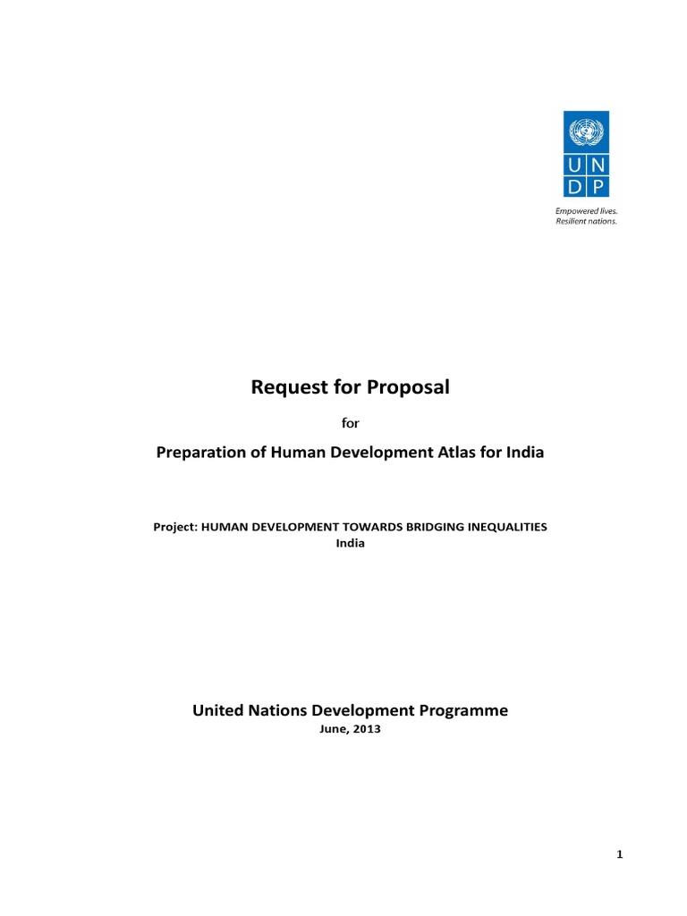 Request For Proposal: Preparation of Human Development Atlas For India ...