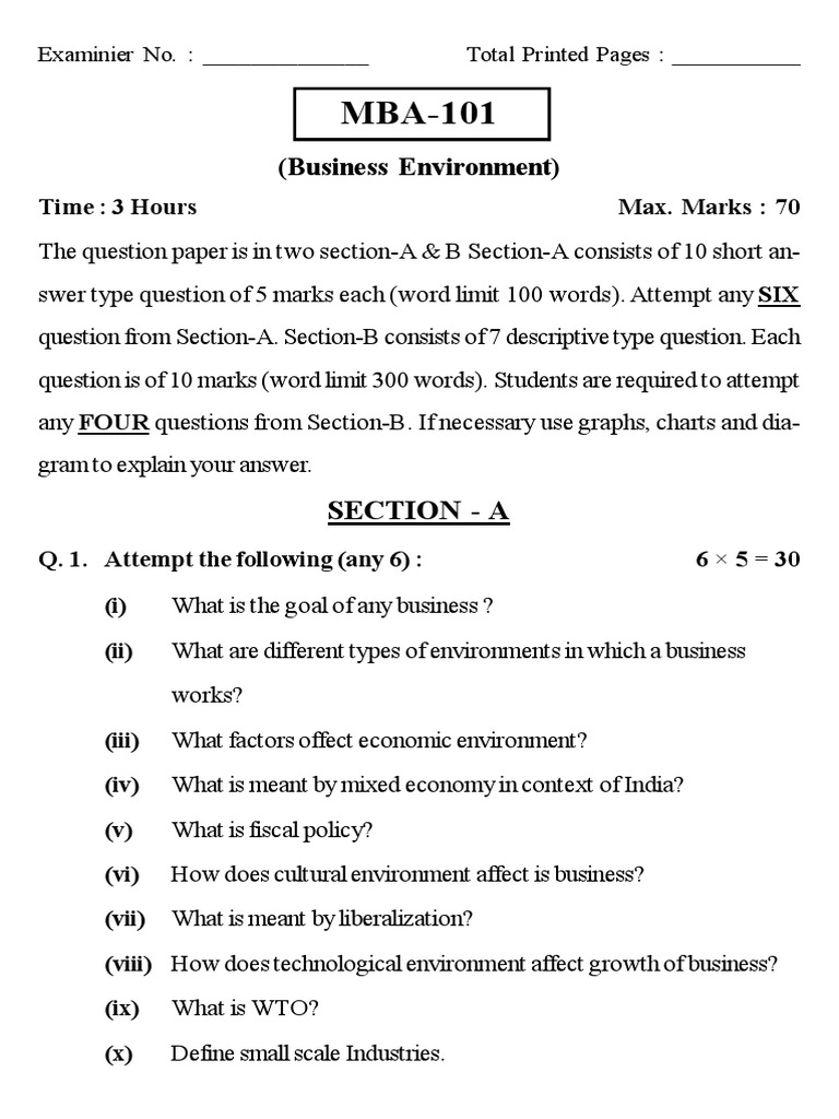 Mba 101 Commom Pdf