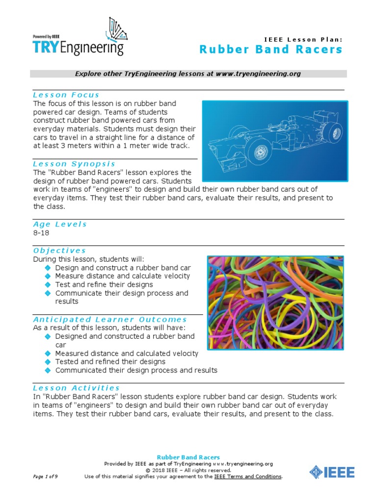 Rubber Band Racers: Lesson Focus | PDF | Science Education | Newton's ...