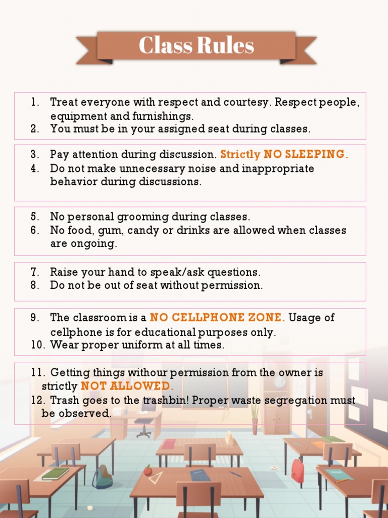 Class Rules | PDF | Language Arts & Discipline | Wellness