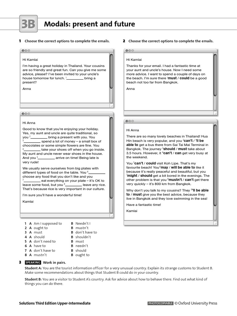 3B Modals Present and Future | PDF | Foreign Language Studies | Home ...