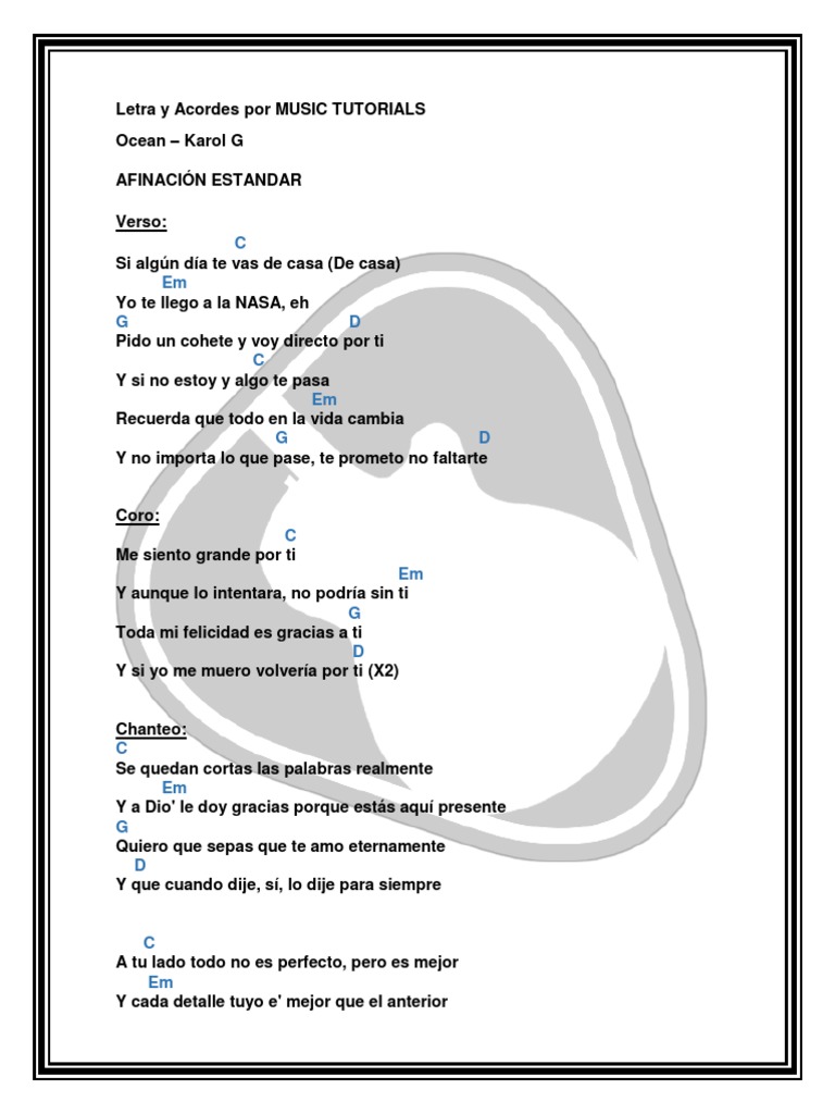 Ocean Karol G Letra y Acordes | Música grabada | Entretenimiento (general)
