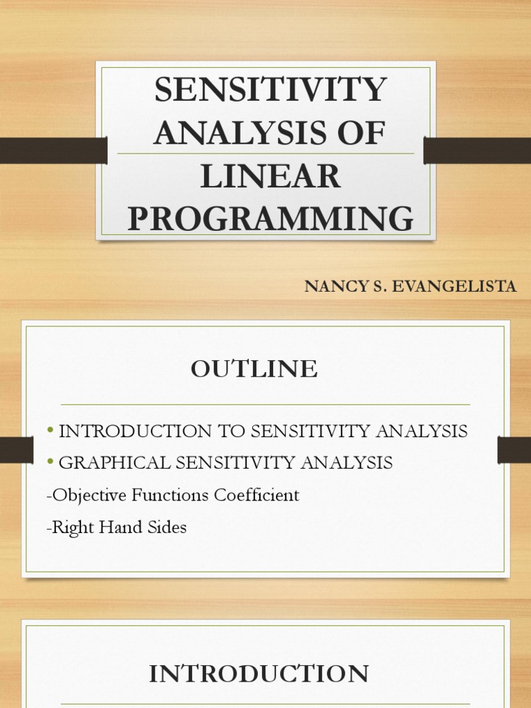 Sensitivity Analysis of Linear Programming | PDF | Mathematical Optimization | Linear Programming