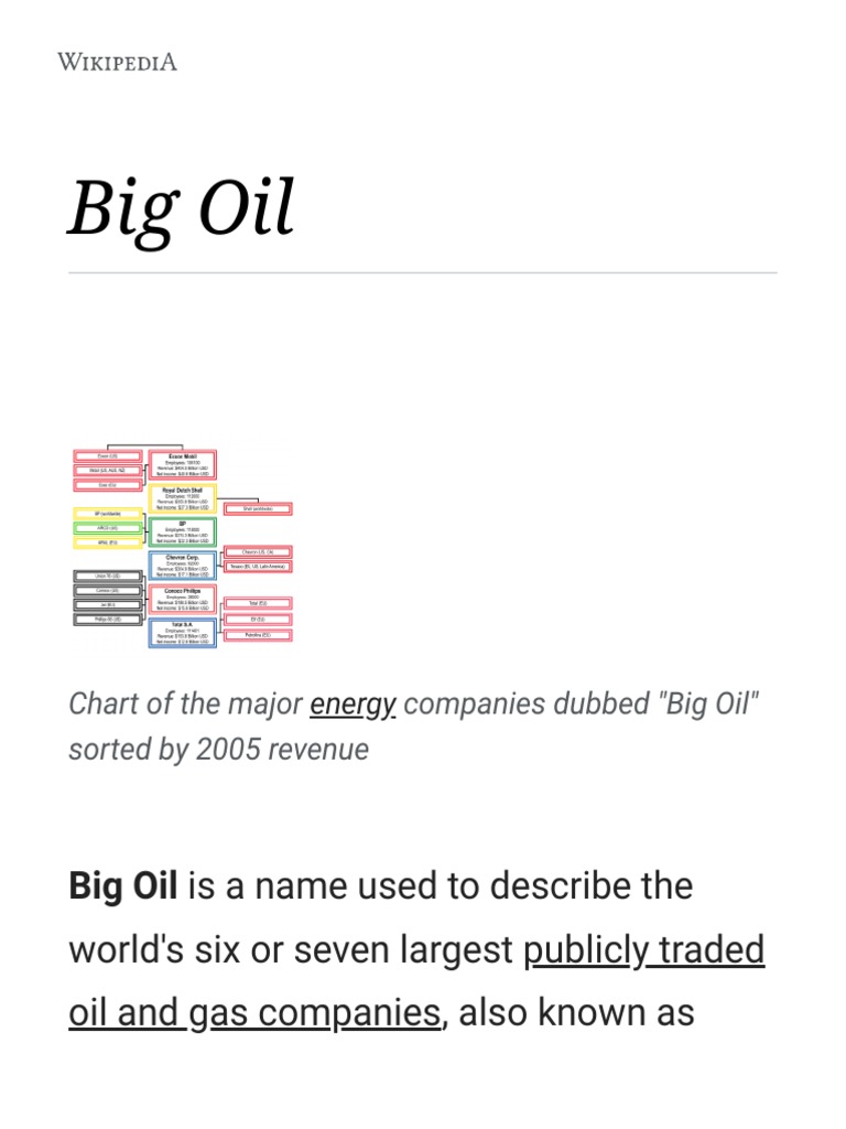 Big Oil - Wikipedia | PDF | Energy Economics | Petroleum