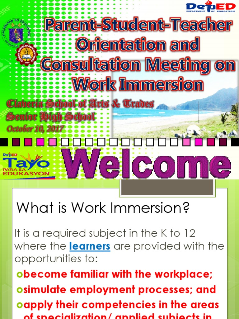 Work Immersion Orientation | PDF | Employment | Accounting