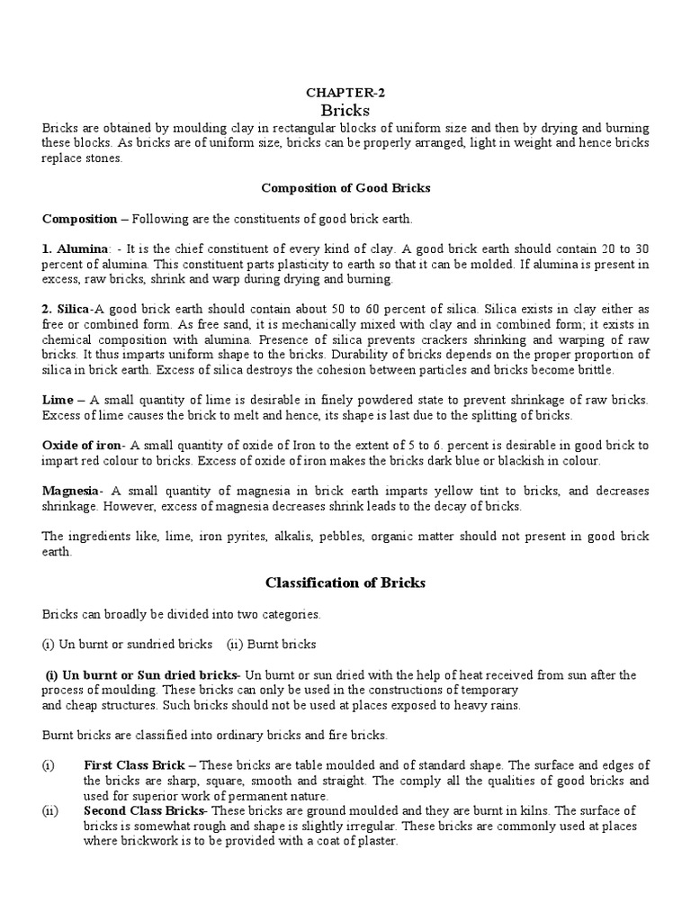 NMD Bcme: Bricks | PDF | Lime (Material) | Brick