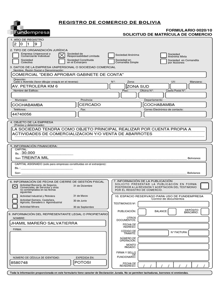 FORM | PDF | Derecho Corporativo | Business