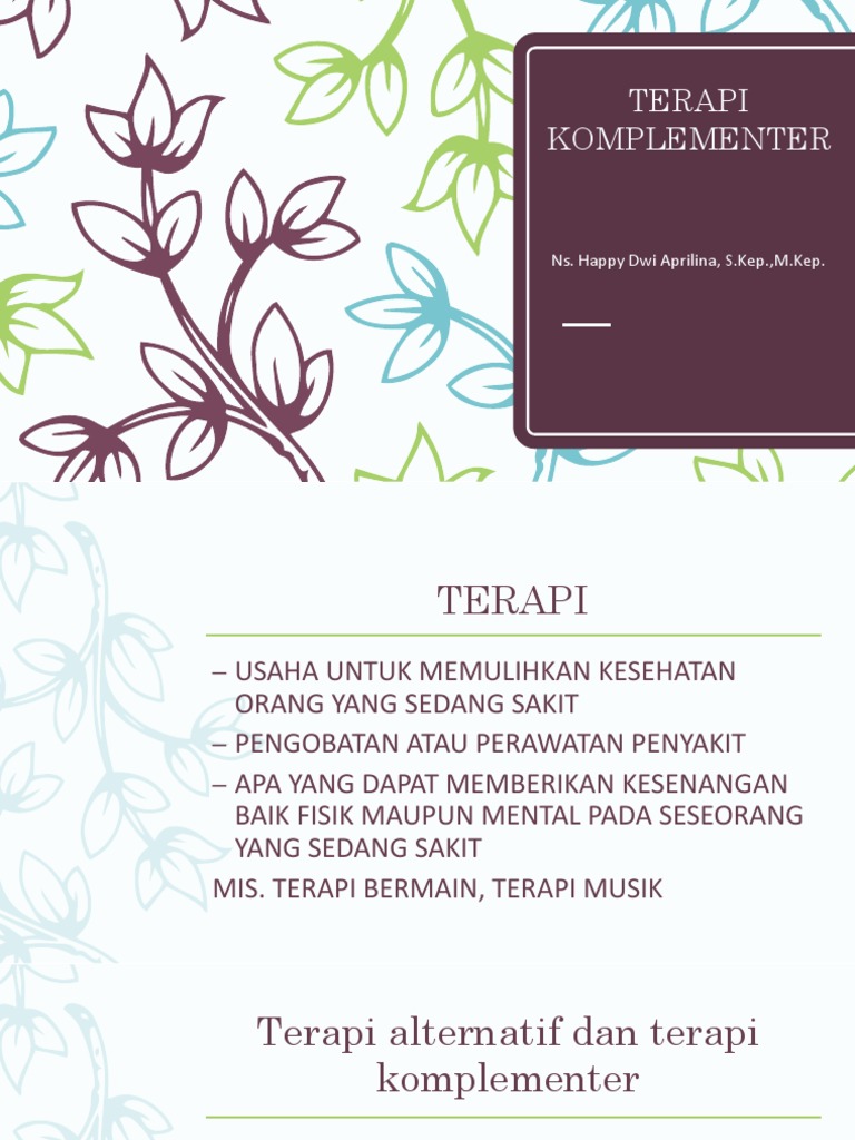 PPT-Konsep Terapi Komplementer | PDF | Pengembangan Diri | Sains & Matematika