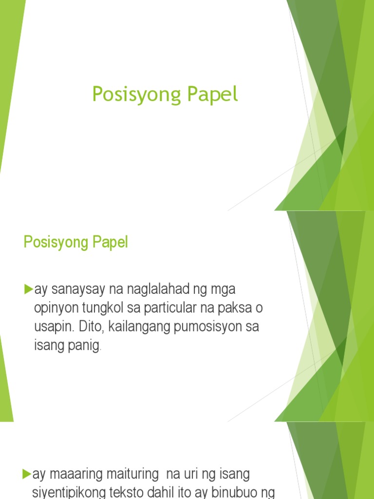 Posisyong Papel | PDF