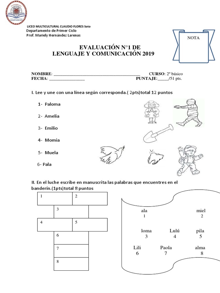 Evaluacion Letras M L P Pdf