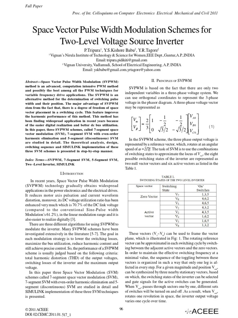 SVPWM PDF | PDF | Power Inverter | Power Electronics