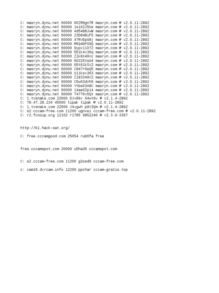 CCCAM Free Server List 2025 | PDF