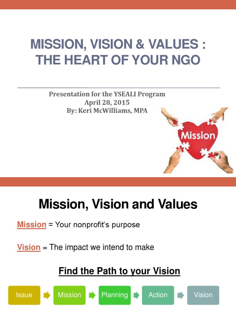 Mcwilliams Mission Vision Values The Heart of Your Ngo | PDF | Food ...