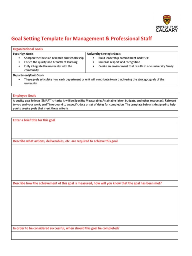 Free Goal Setting Template | PDF