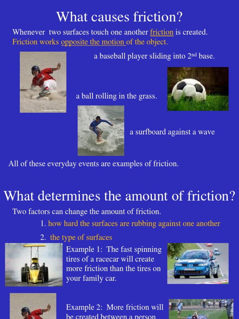 What Causes Friction?: Friction Friction Works Opposite The Motion of ...