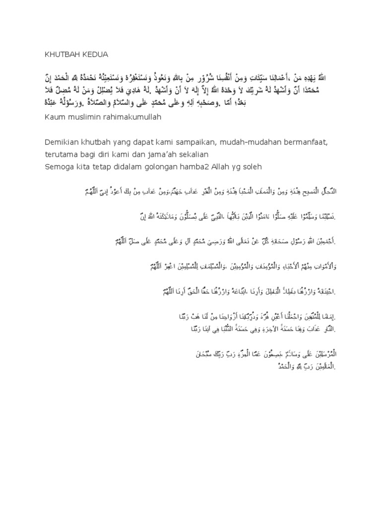 Khutbah Kedua Pdf