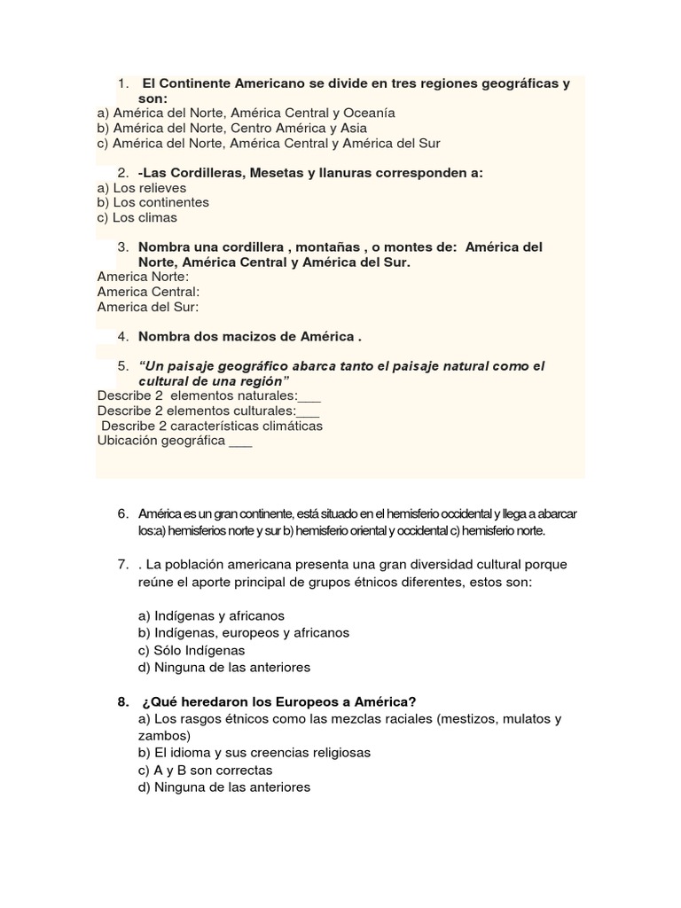Divisiones Geográficas de América | PDF | Américas | Clima